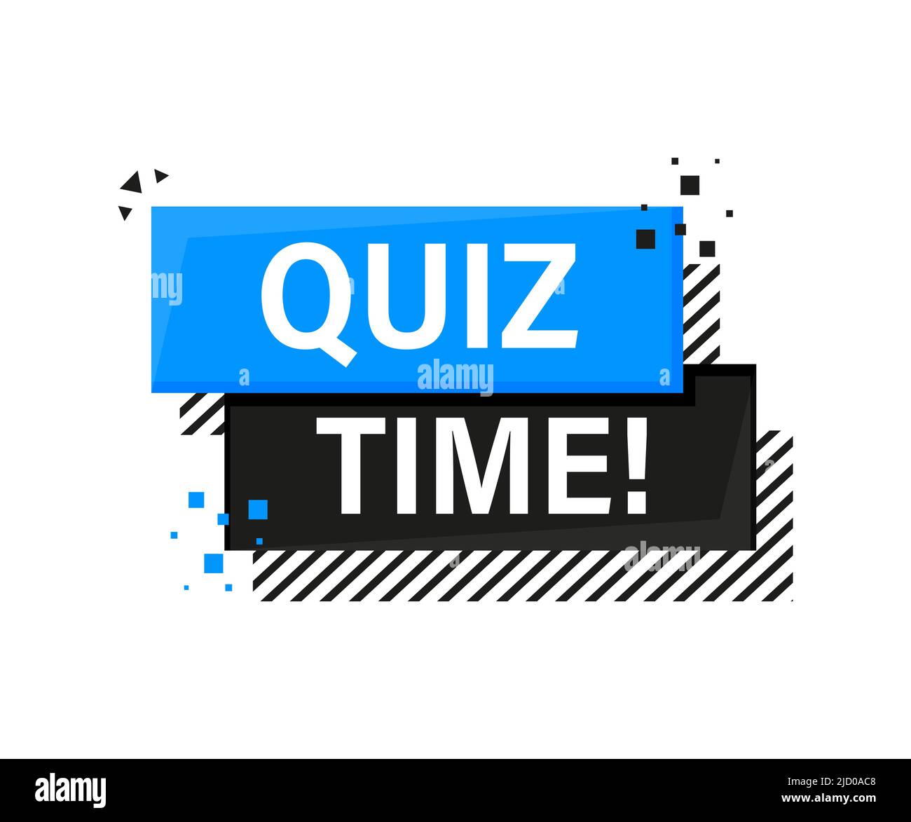 Quiz time blue banner in 3D style on white background. Vector ...