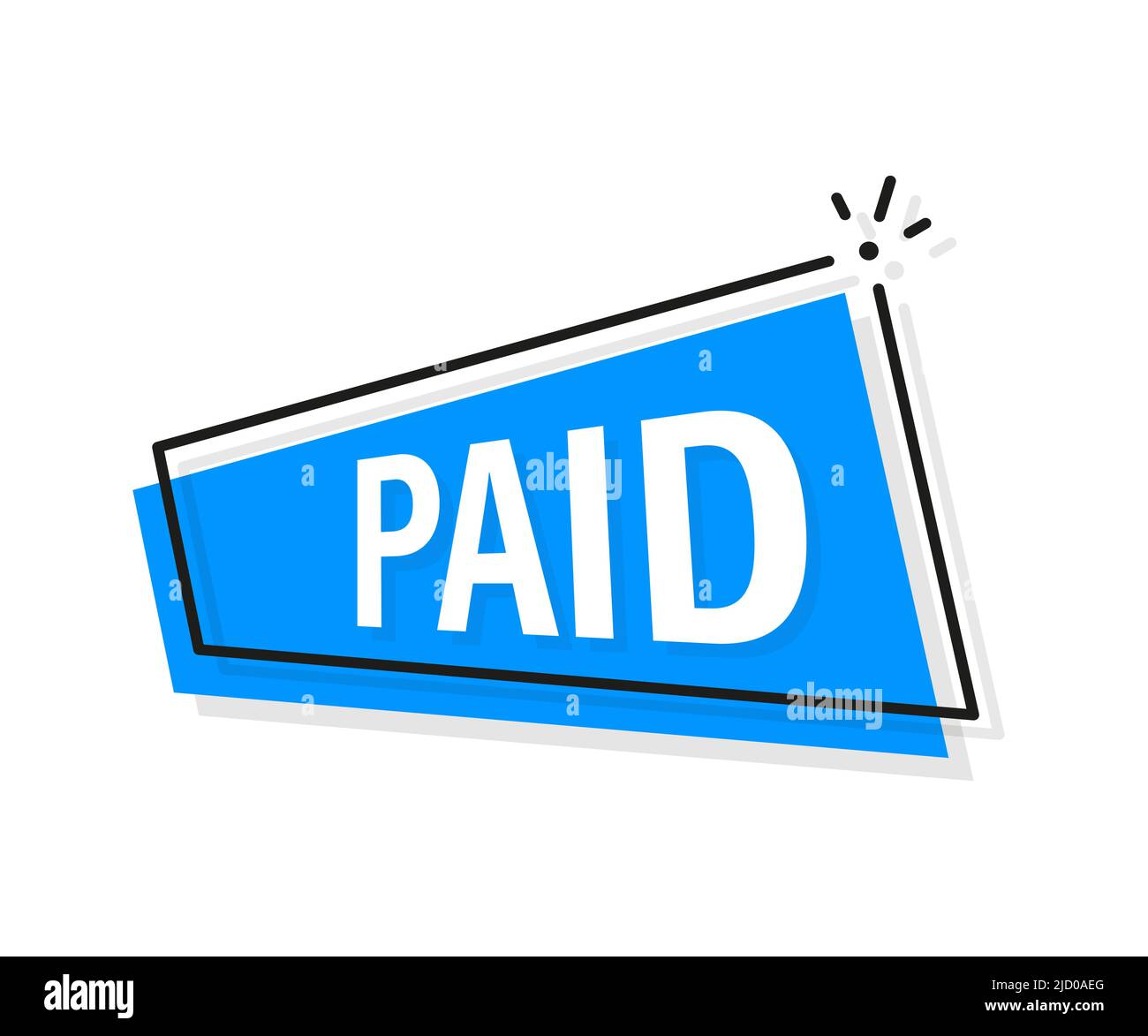 Paid for banner design. Red paid on white background. Grunge texture ...