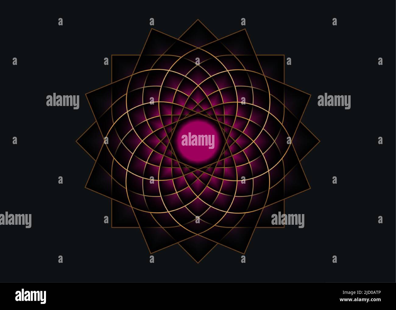 Gold lotus flower mandala, Seed of life symbol Sacred Geometry. Logo ...