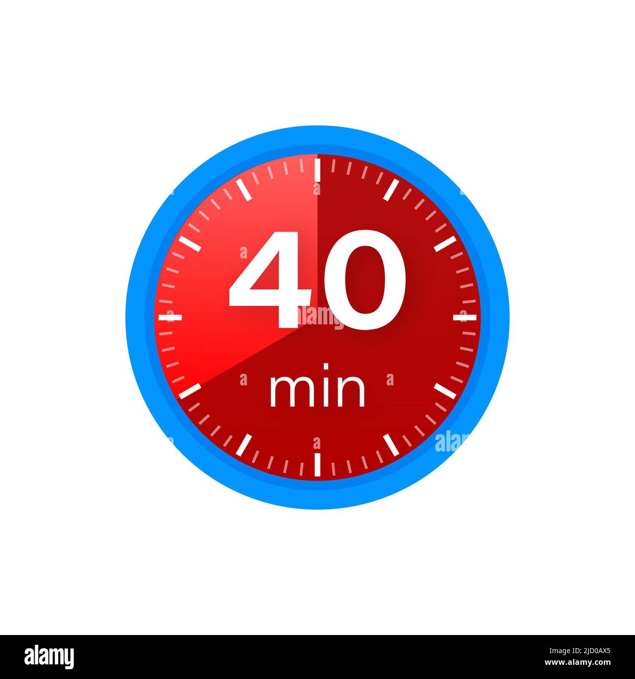 The 40 minutes, stopwatch vector icon. Stopwatch icon in flat style on ...