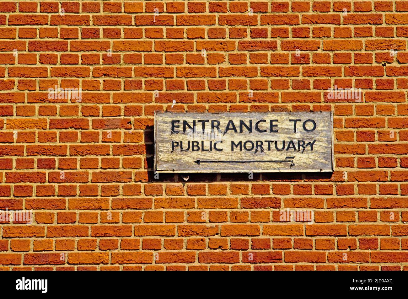 Entrance to Public Mortuary Sign, Poplar, London, England Stock Photo ...