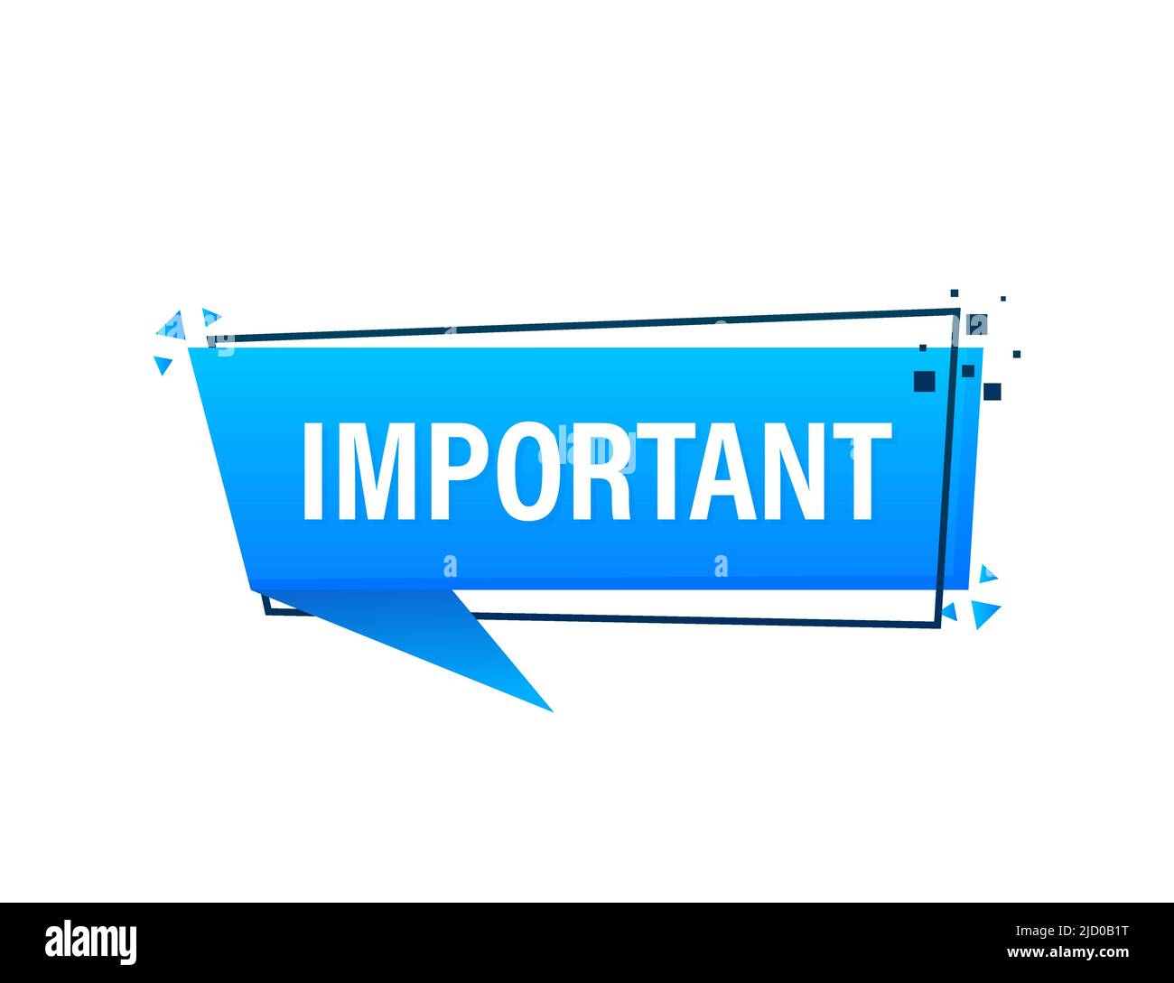 Important red banner in 3D style on white background. Vector ...