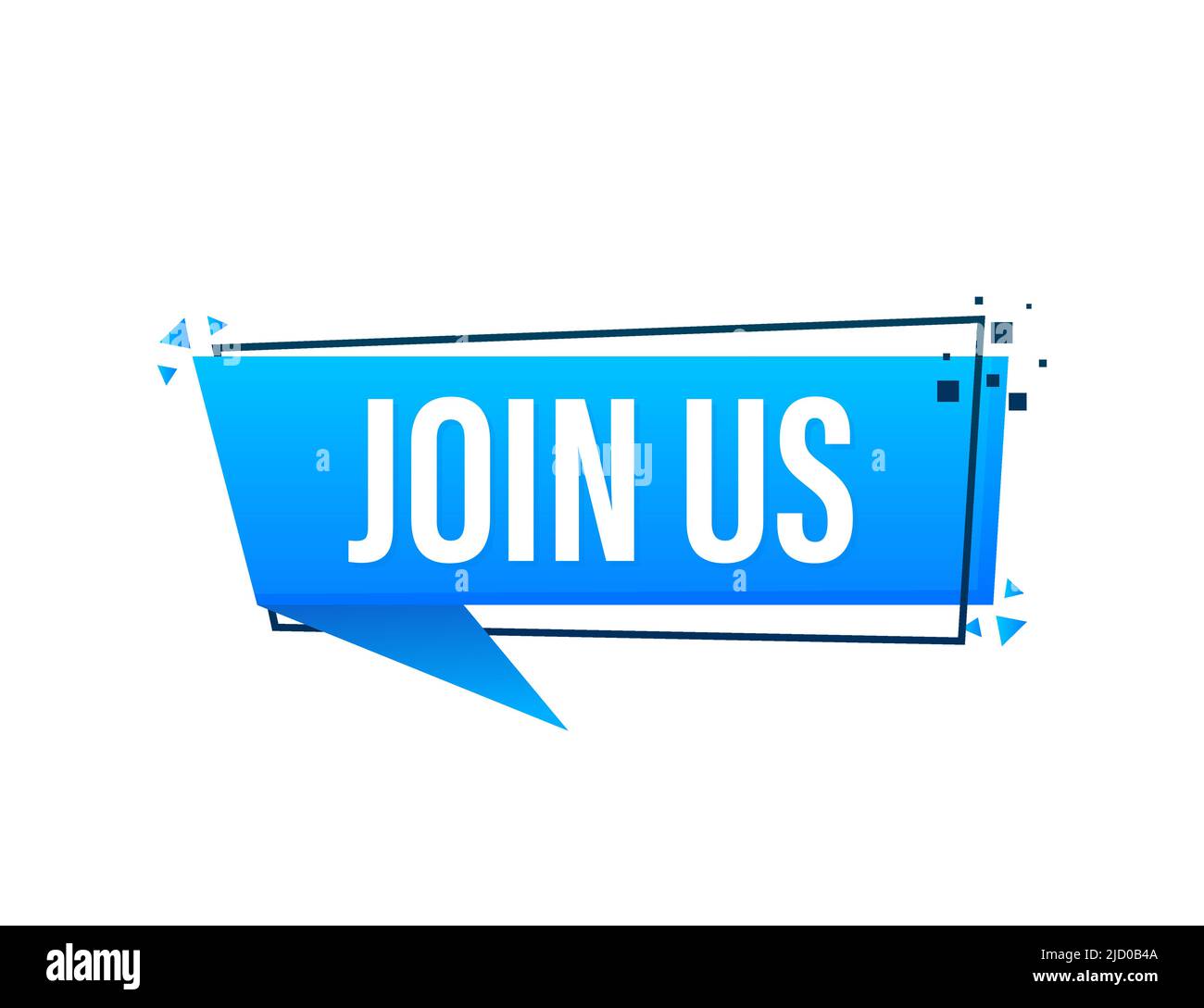 Join us blue banner in 3D style on white background. Vector illustration Stock Vector Image ...