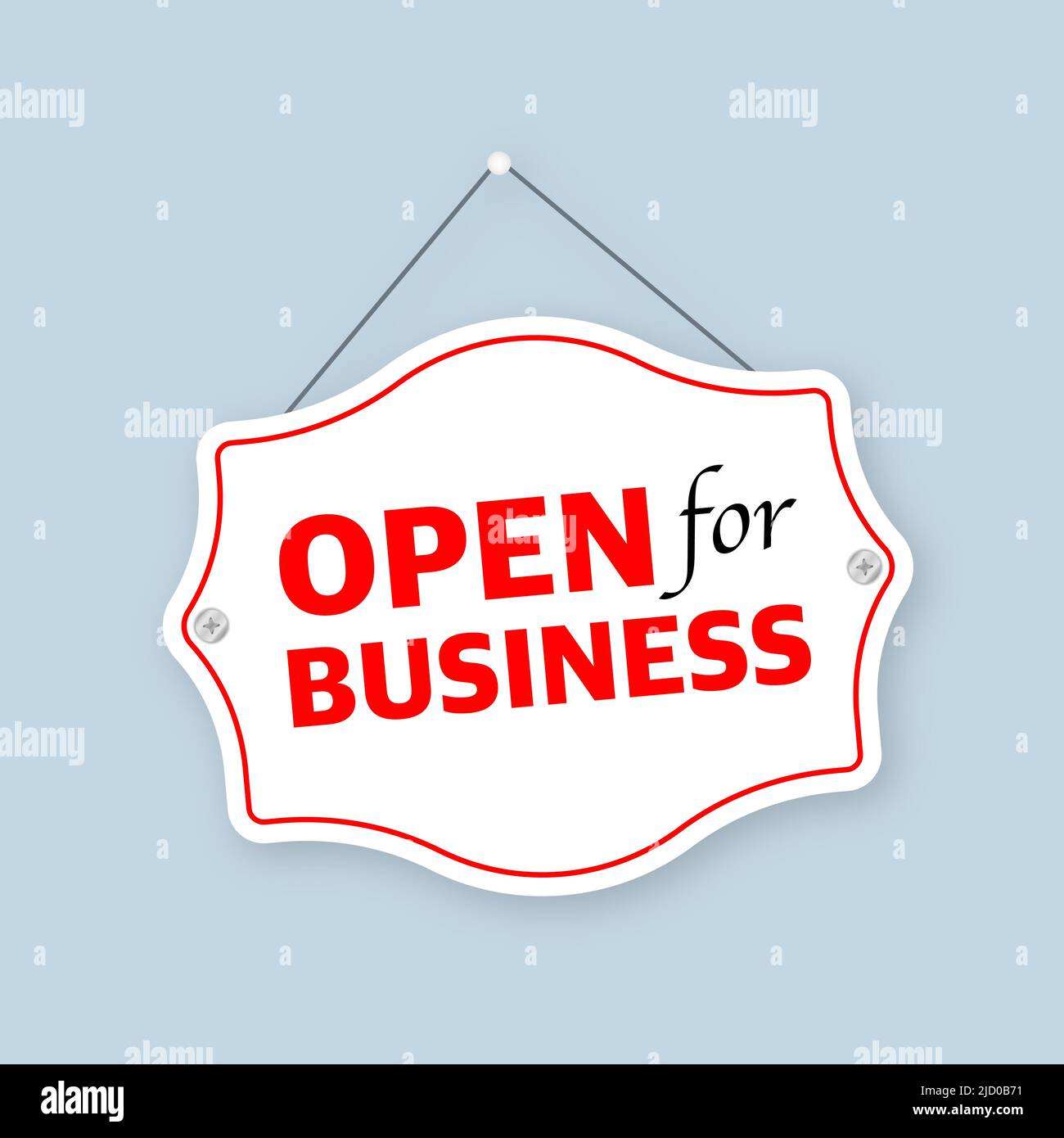 Open for business sign. Flat design for business financial marketing ...