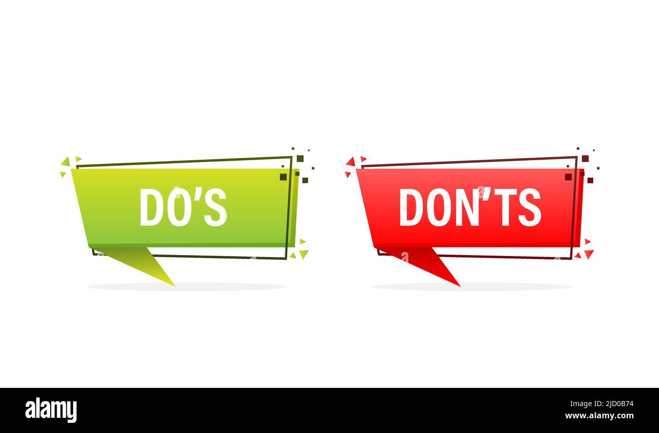 Check mark button with dos and donts. Flat simple style trend modern ...