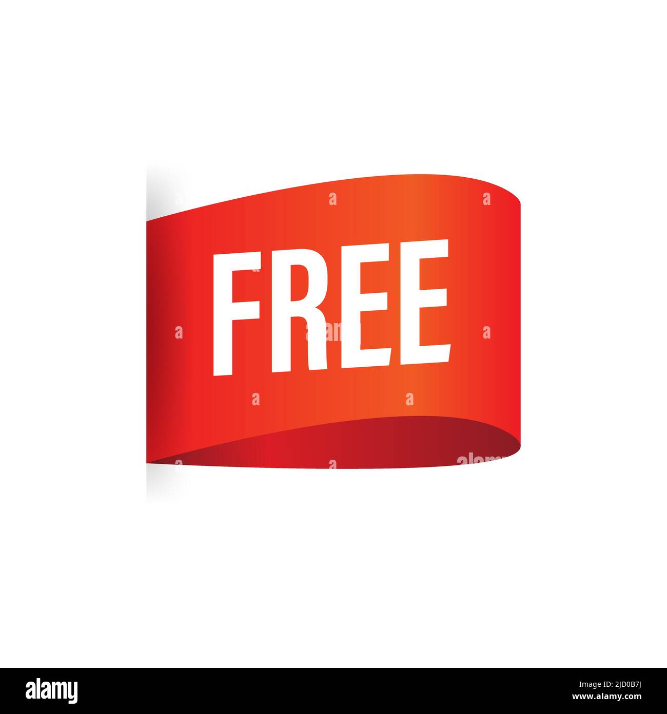 Flat icon with free banner. Typography poster. Buy offer sticker ...