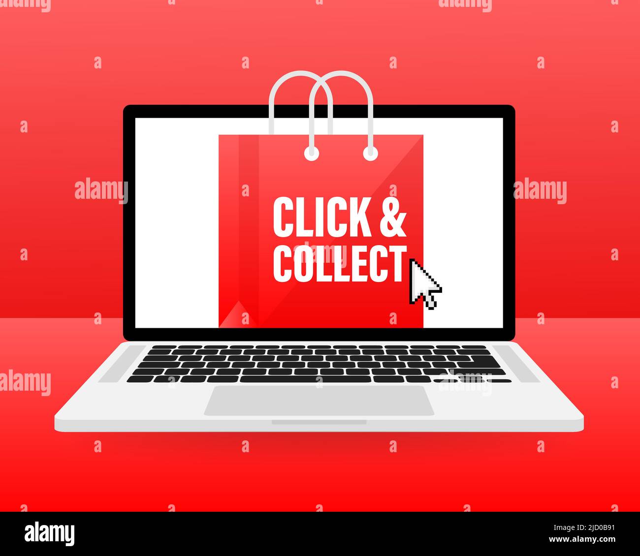Click collect for marketing design. Vector illustration. Store label ...