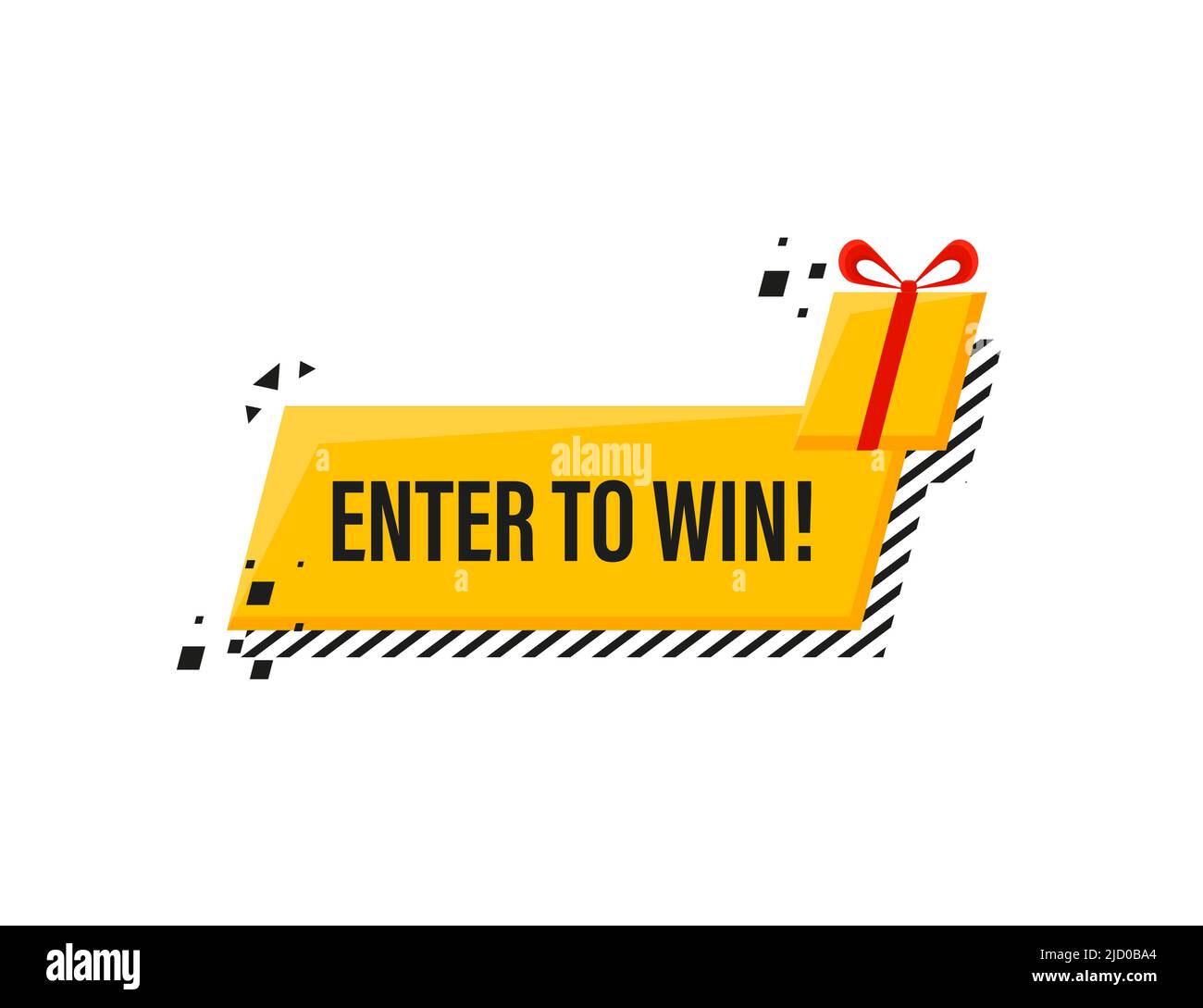 Enter to win prizes megaphone yellow banner in 3D style on white ...