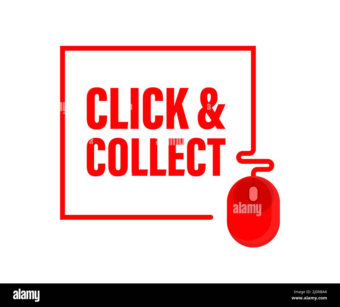 Click collect for marketing design. Vector illustration. Store label ...