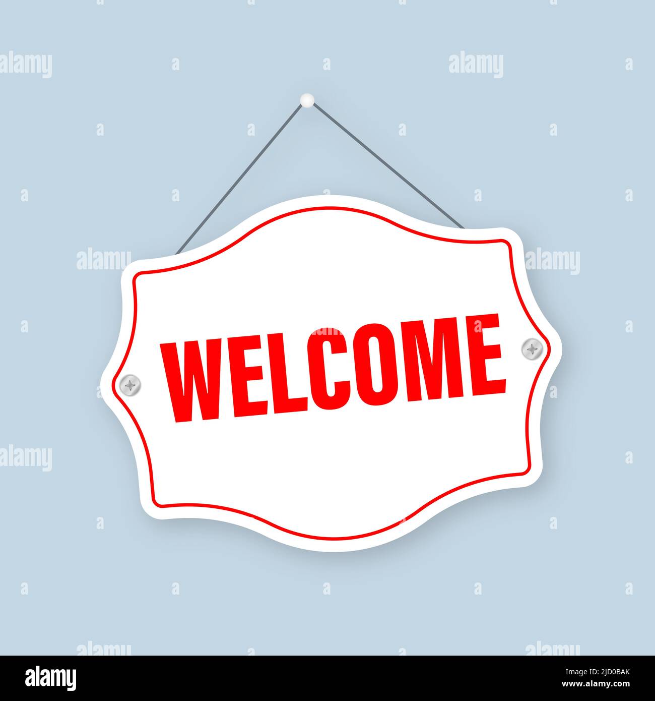 Welcome business sign on door. Vector illustration Stock Vector Image ...