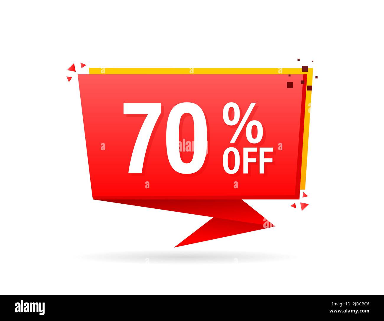 Trendy flat advertising with red 70 percent discount flat badge for ...