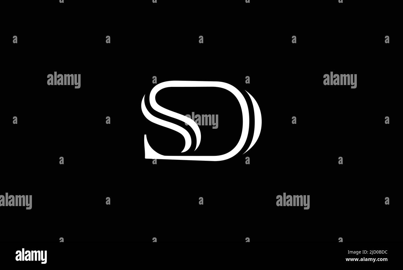 Alphabet letters monogram logo ds Black and White Stock Photos & Images ...