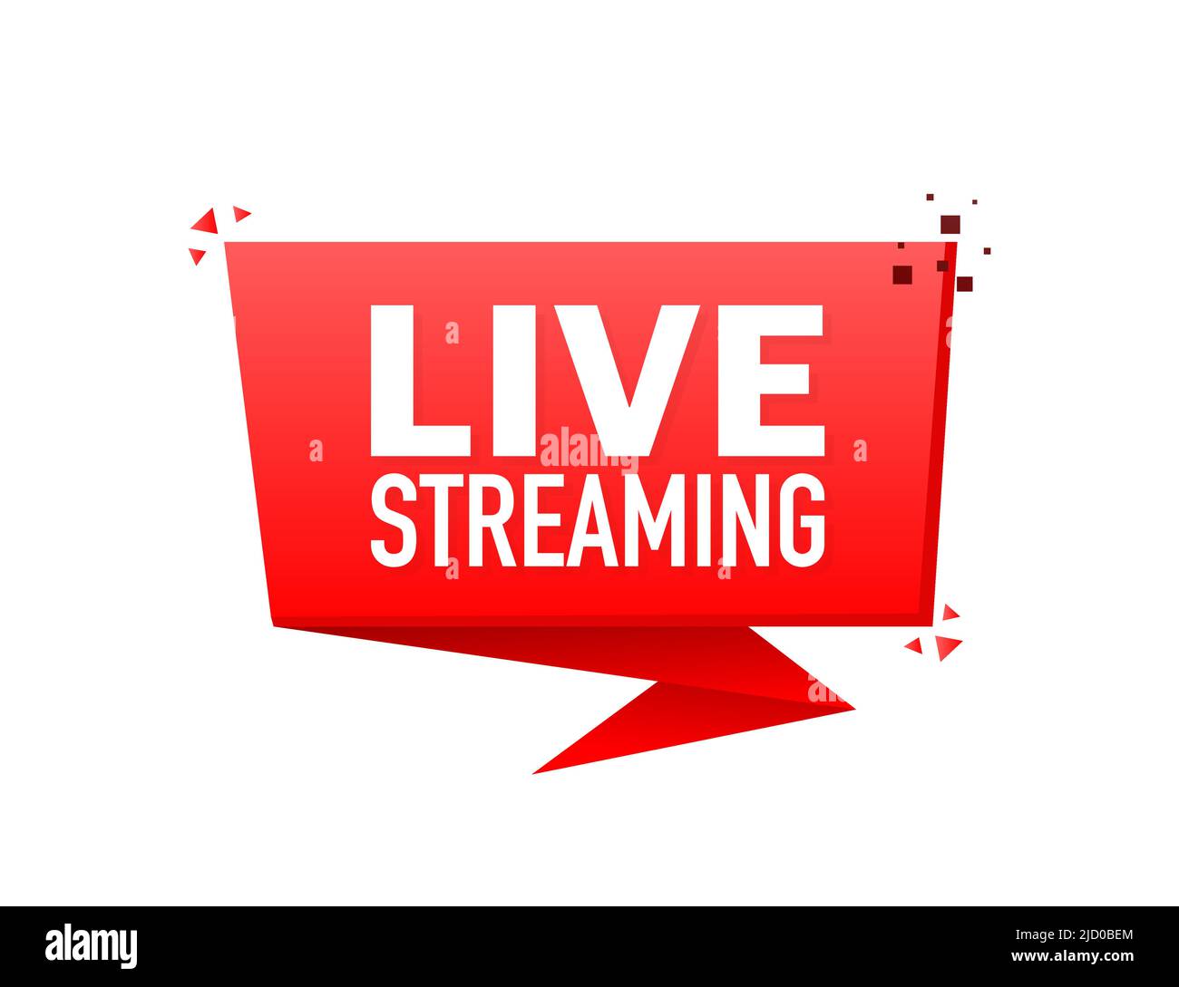 Live streaming banner in flat style on white background. Play video ...