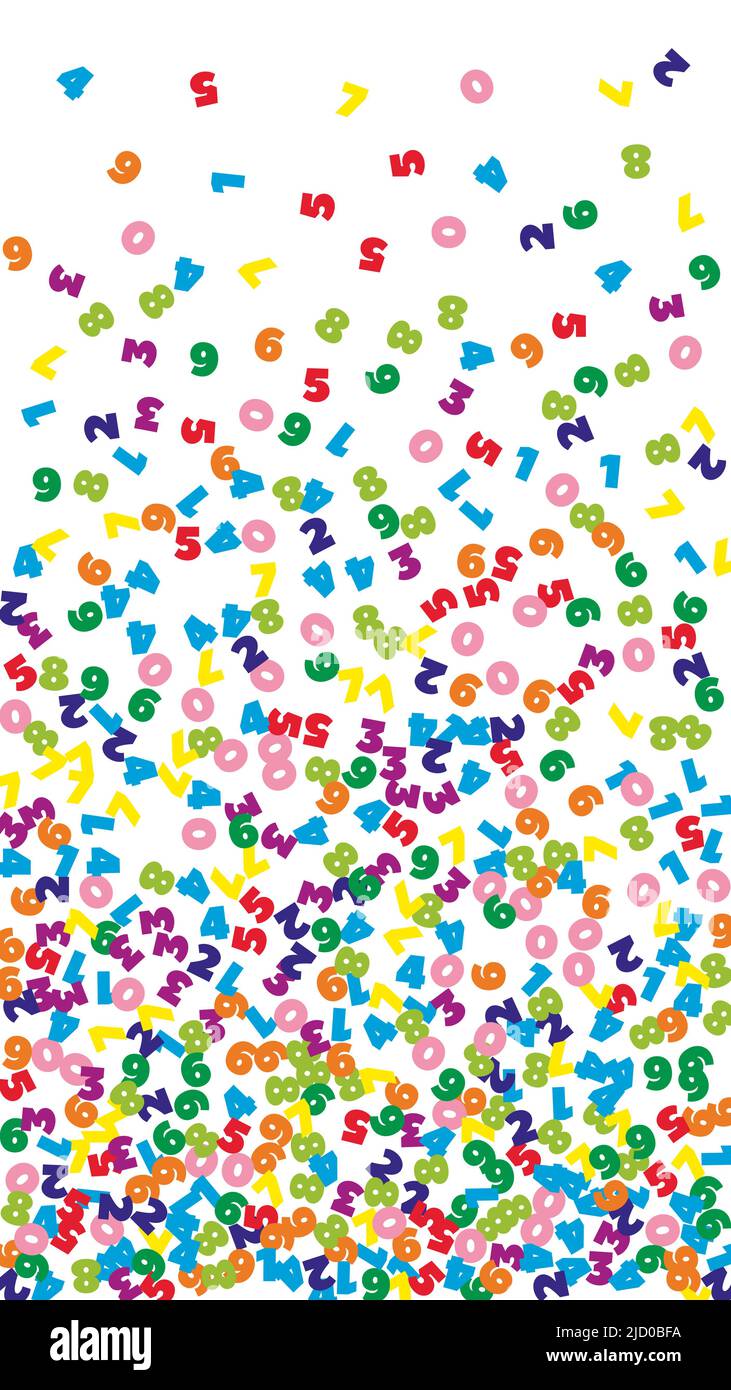 Falling colorful numbers. Math study concept with flying digits ...