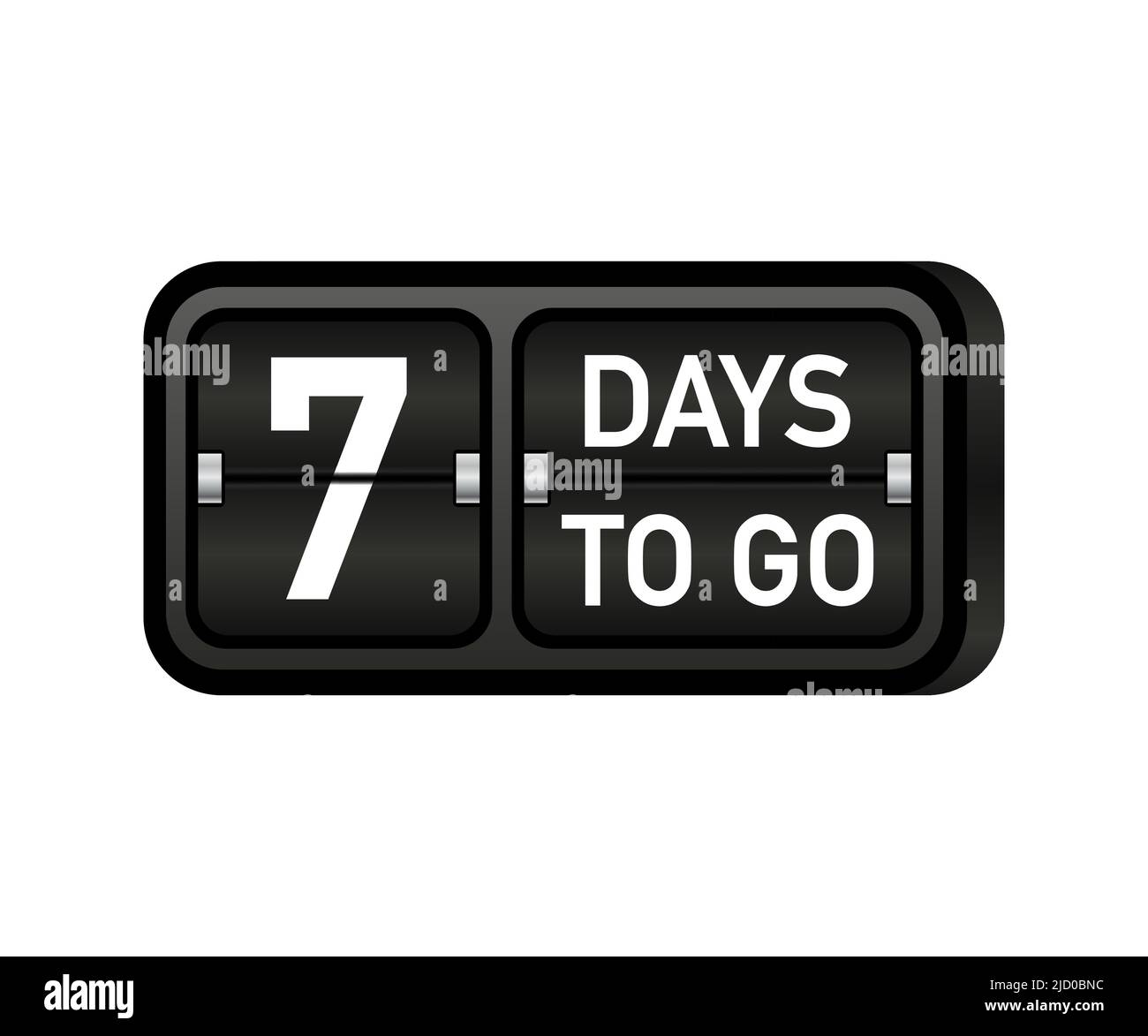 Seven days to go clock, darck emblem banner. Vector illustration Stock ...