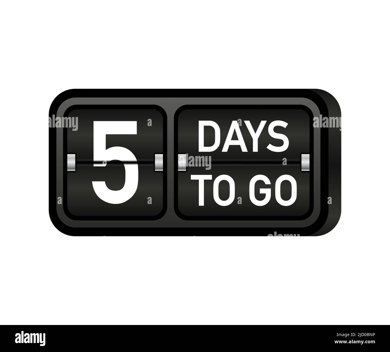 Five days to go clock, darck emblem banner. Vector illustration Stock ...