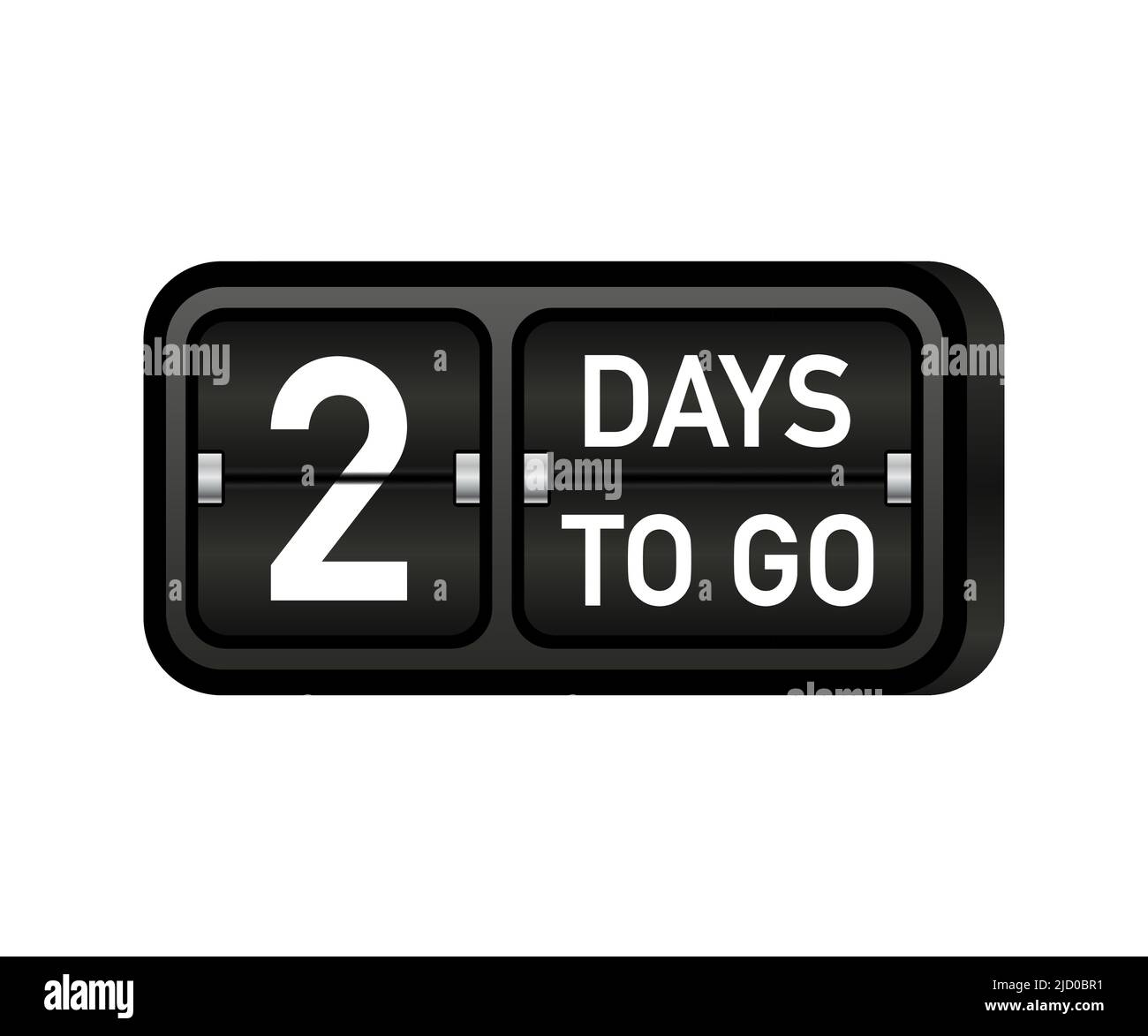 Two days to go clock, darck emblem banner. Vector illustration Stock ...