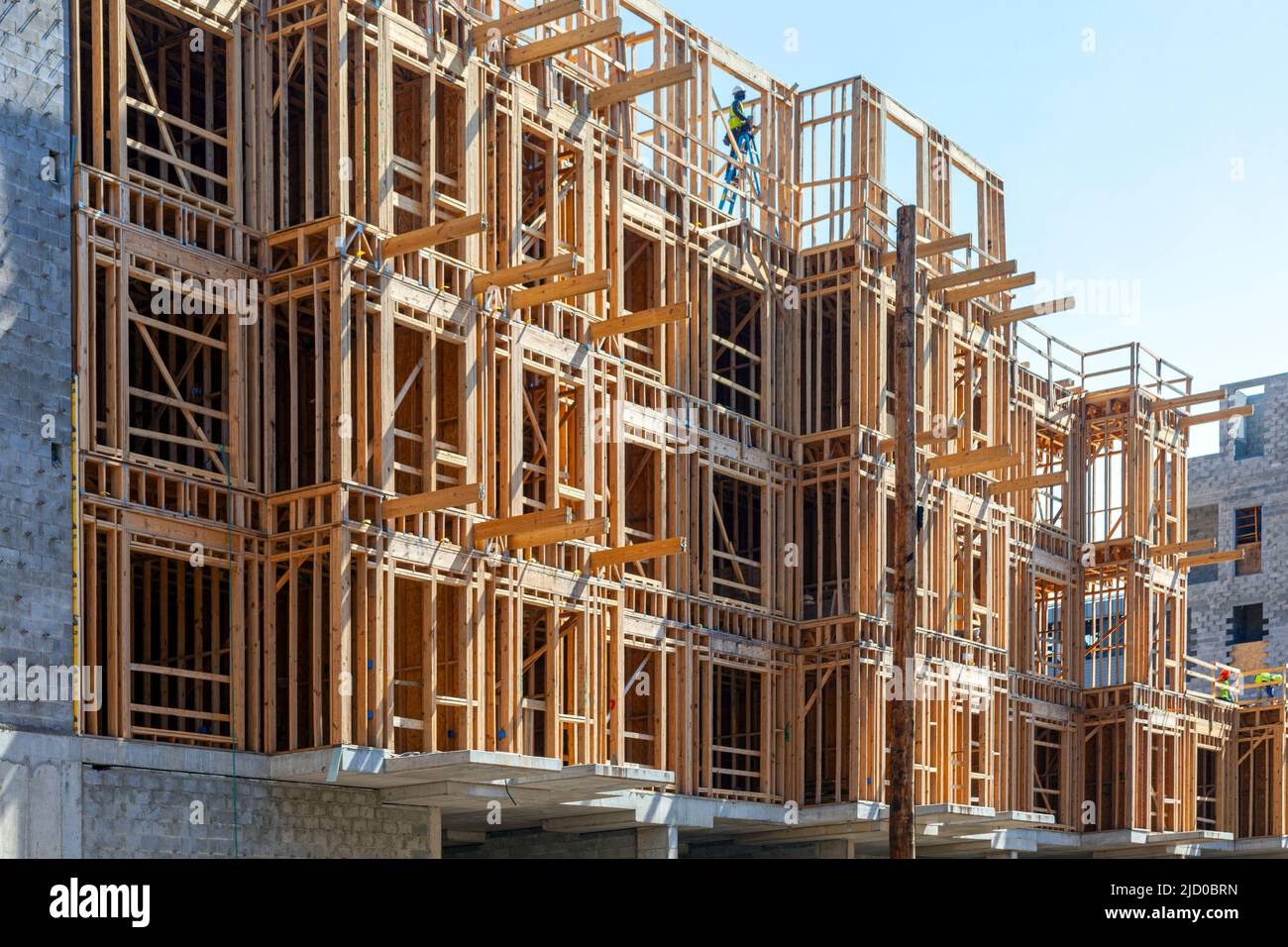 Construction framing in wood, buildings and houses Stock Photo - Alamy
