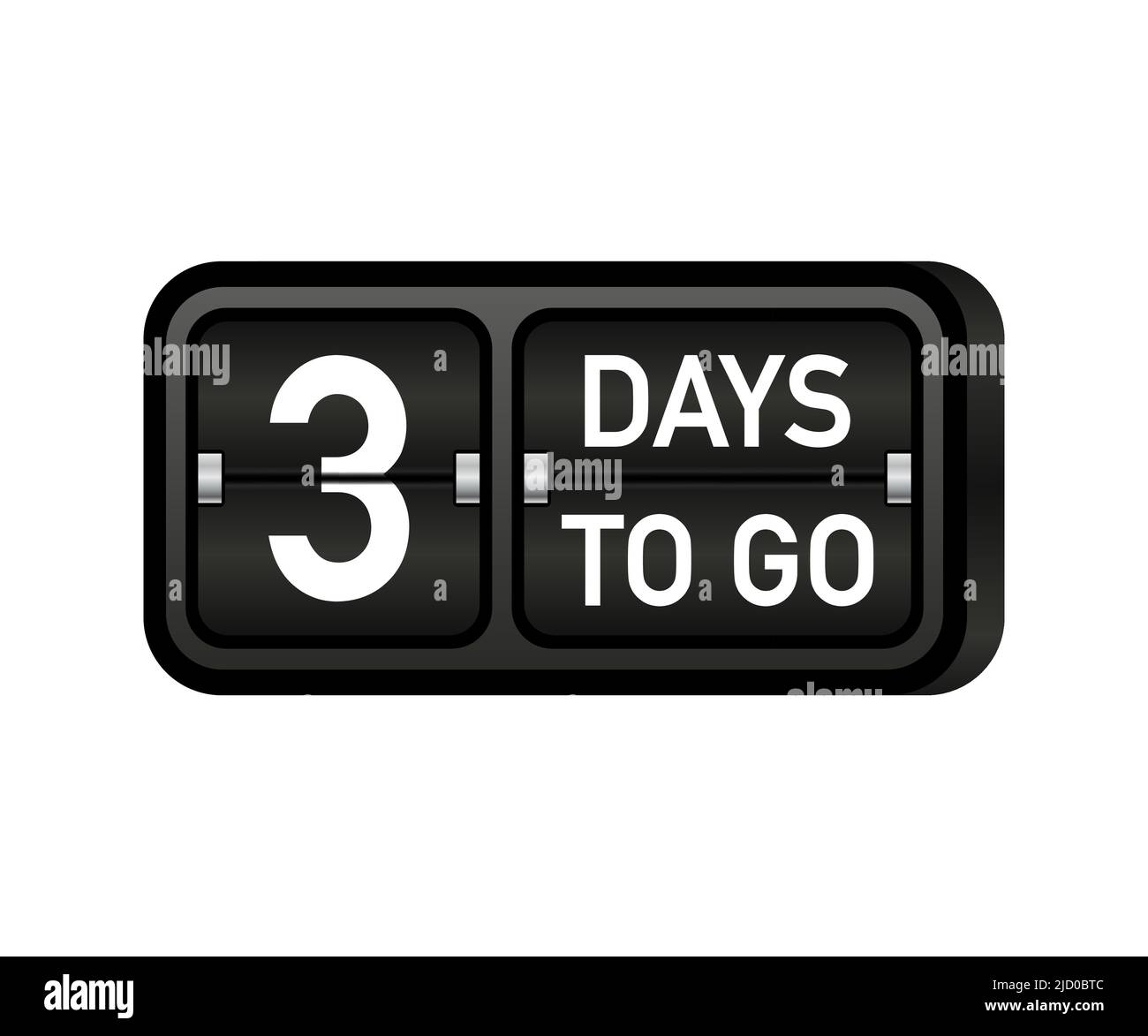 Three days to go clock, darck emblem banner. Vector illustration Stock ...