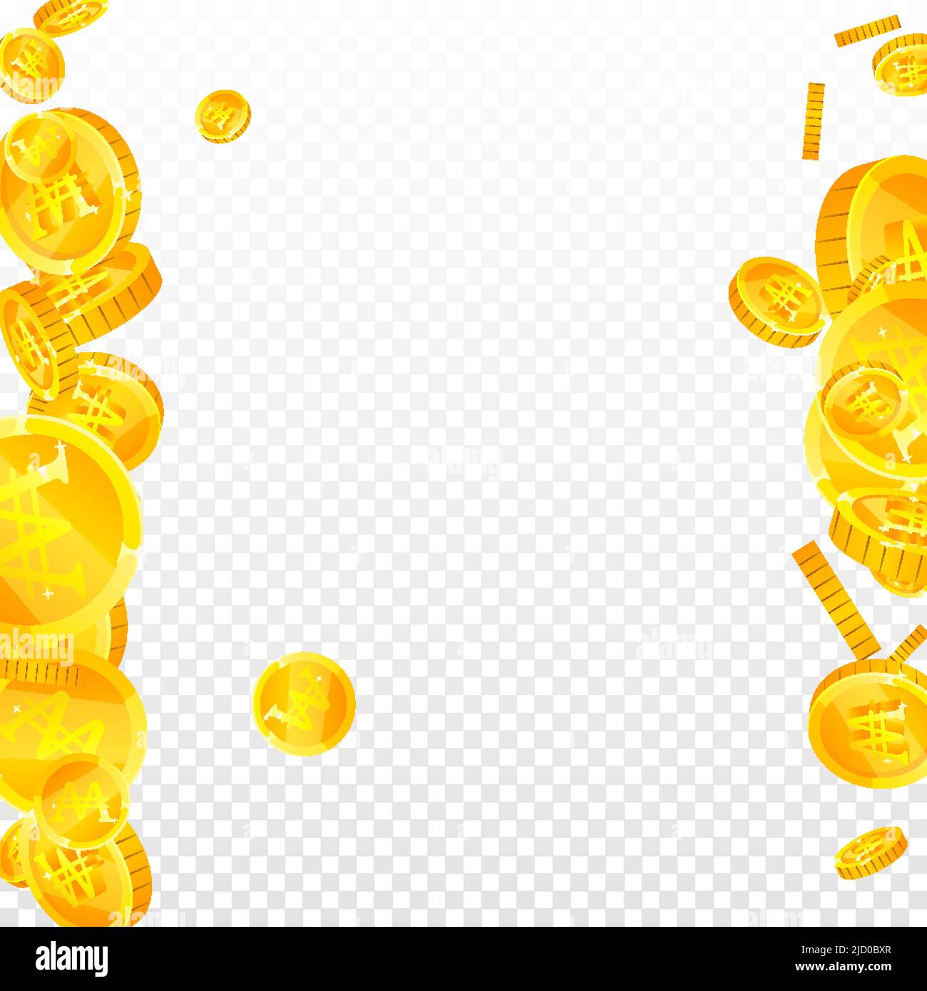 Korean won coins falling. Admirable scattered WON coins. Korea money ...