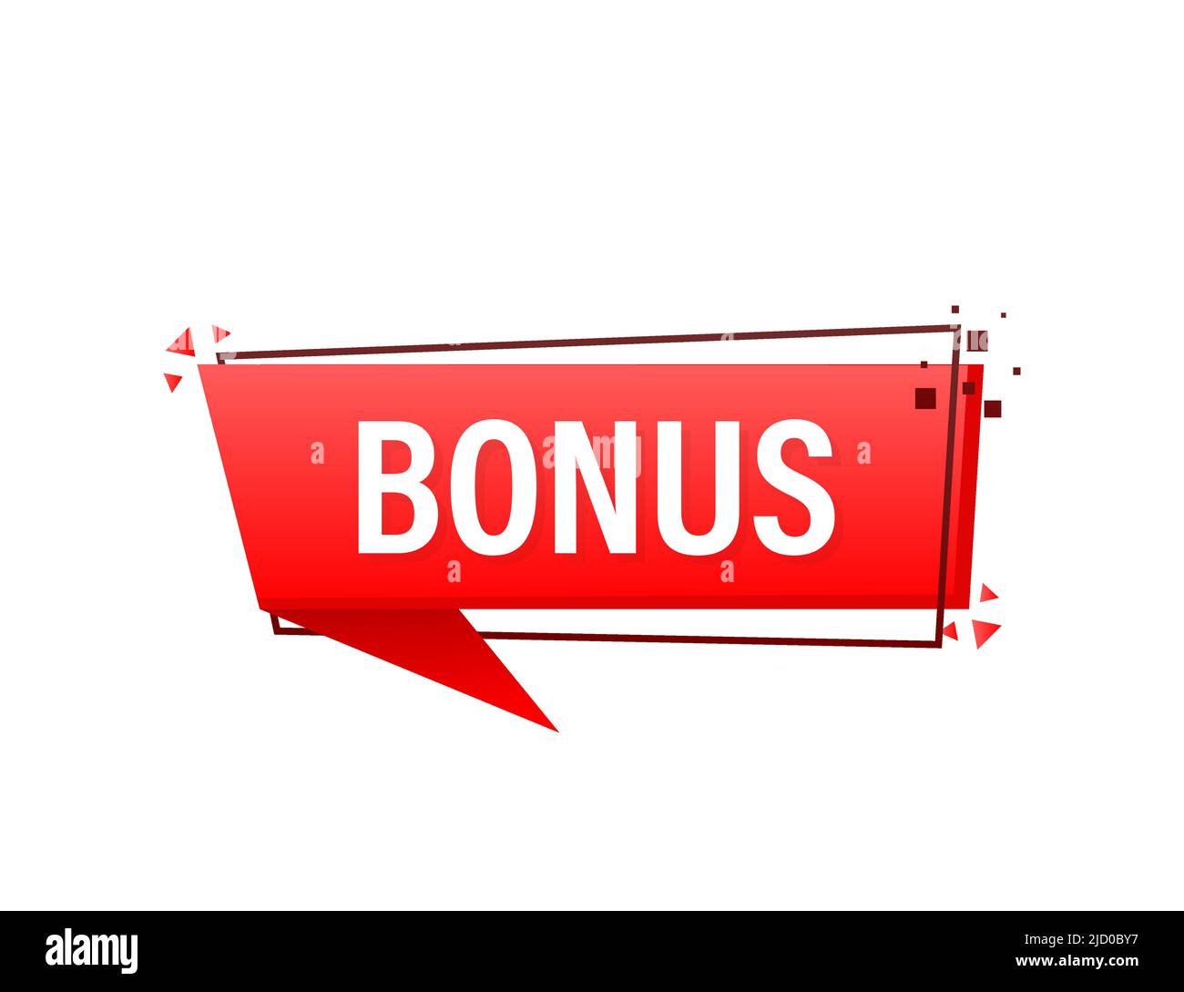 BONUS. Realistic red badge. Product advertising. Web design. Vector ...