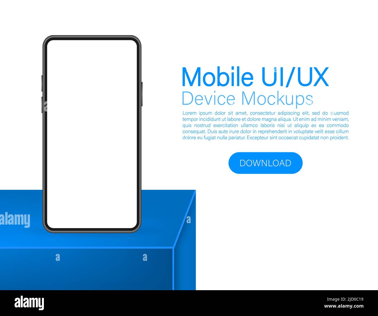 Icon with blue mobile ui and ux design on red background for web design ...