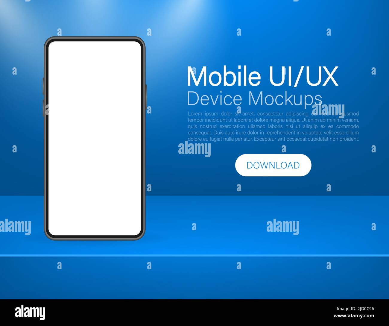 Icon with blue mobile ui and ux design on red background for web design ...