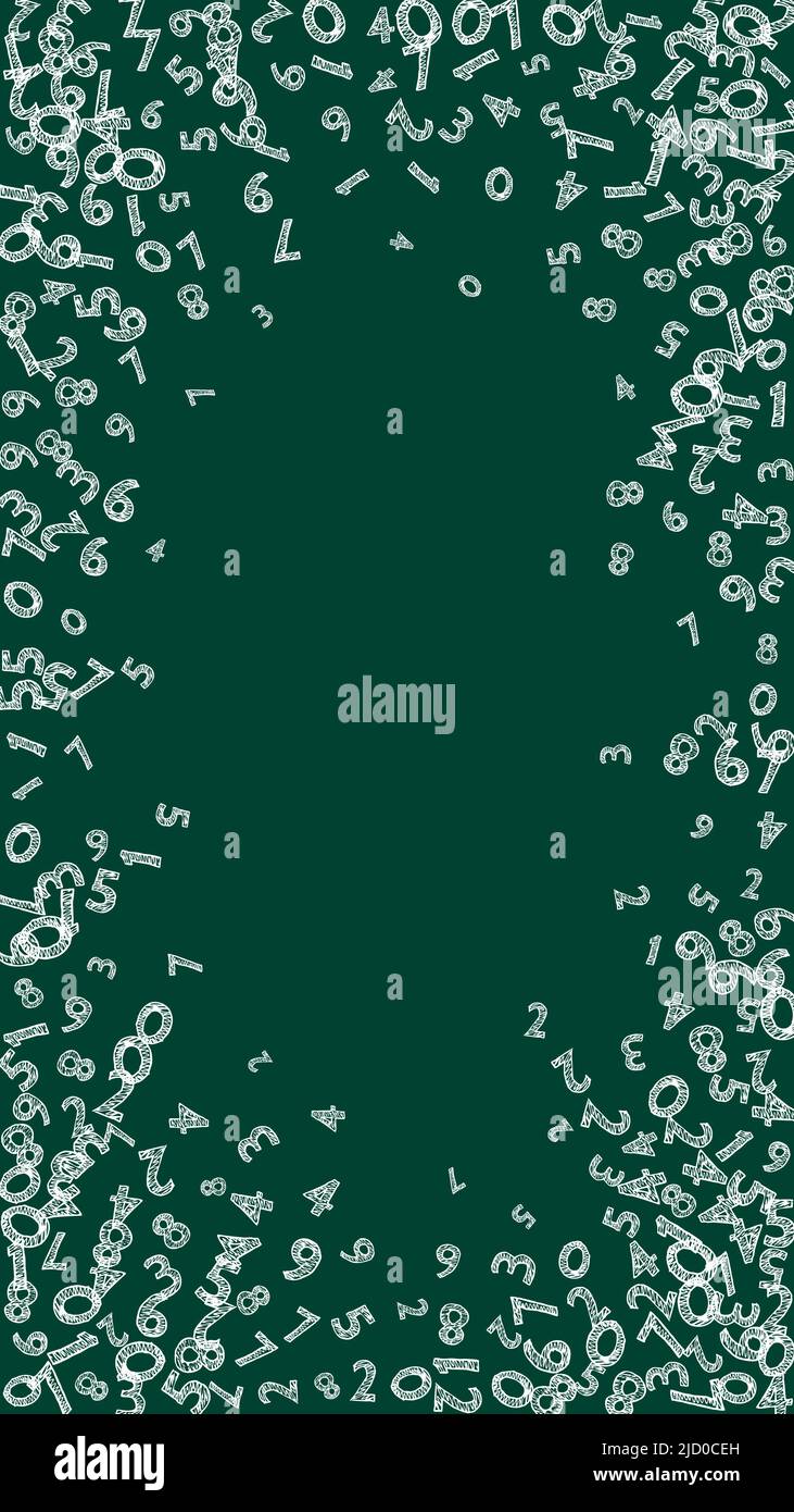 Falling sketch chalk numbers. Math study concept with flying digits ...