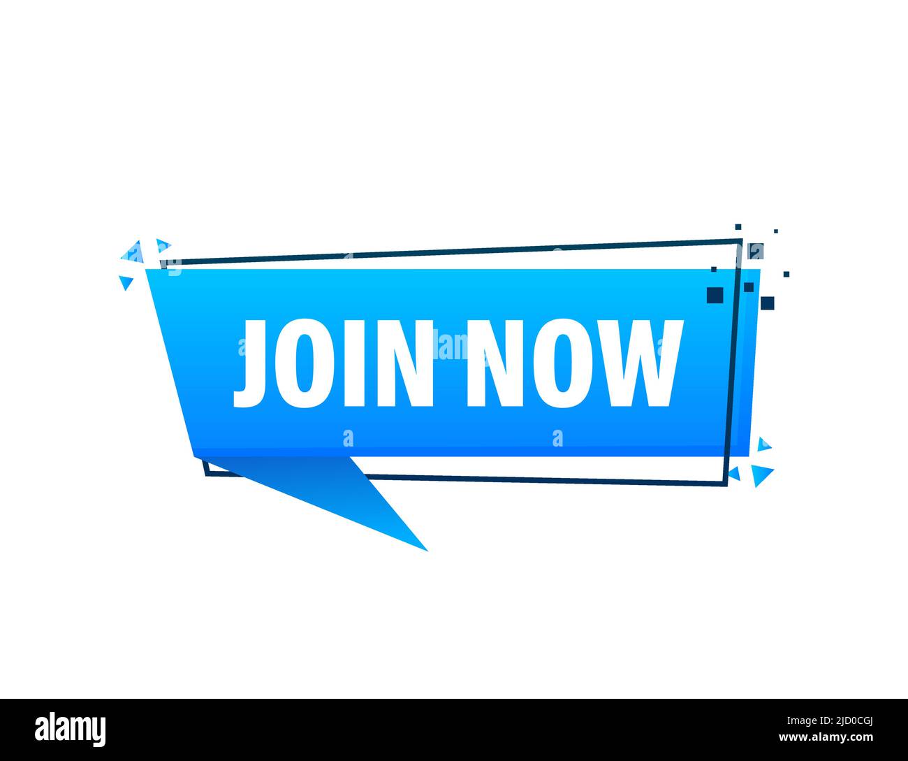 Join now blue label on white background. Vector illustration Stock ...