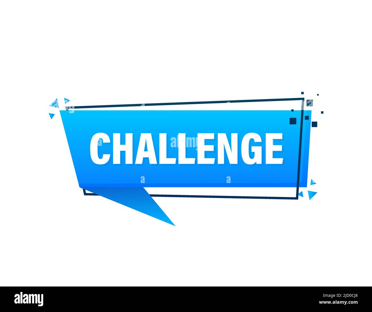 Blue challenge banner in vintage style. Icon template. Vector ...