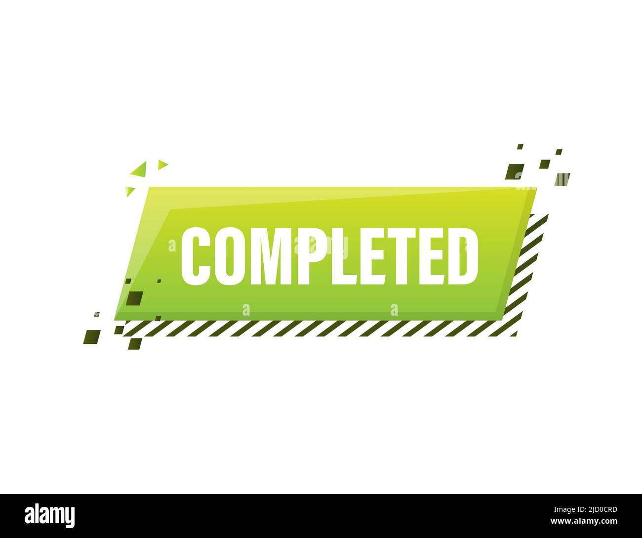 Completed in flat style on green background. Flat green icon. Vector ...