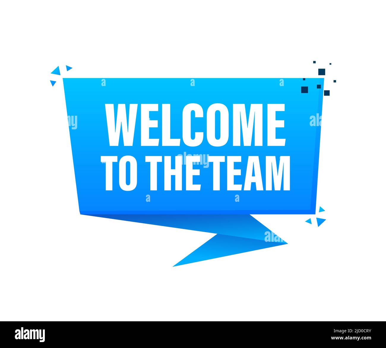 Welcome to the team megaphone blue banner in 3D style on white background. Vector illustration ...