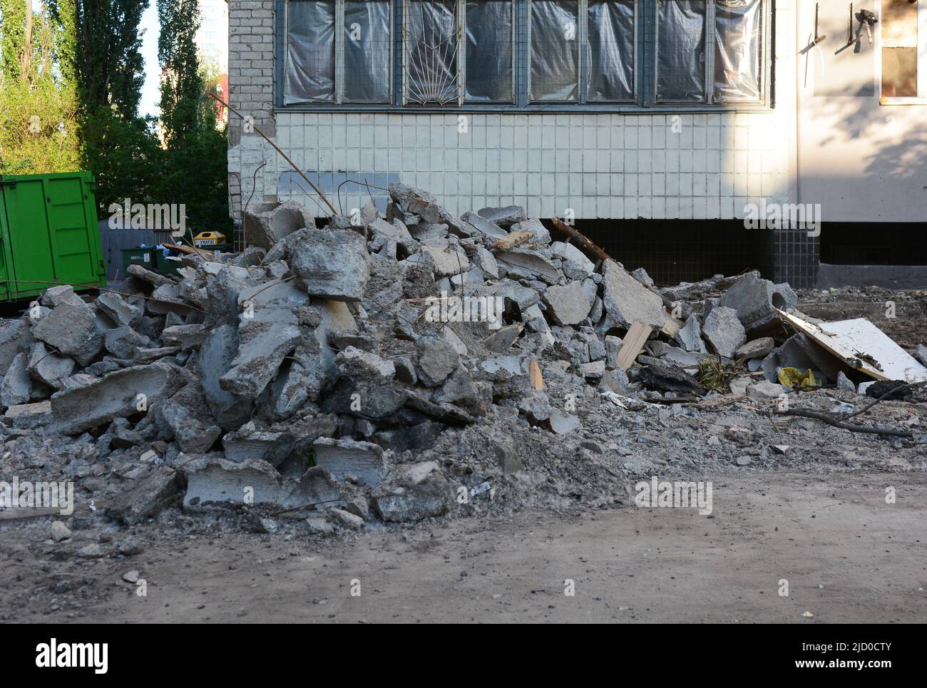 Residential building destroyed, by a Russian missile. Russia invaded ...