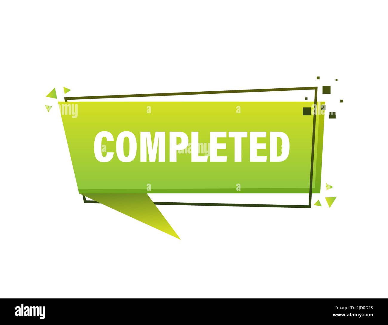 Completed in flat style on green background. Flat green icon. Vector ...