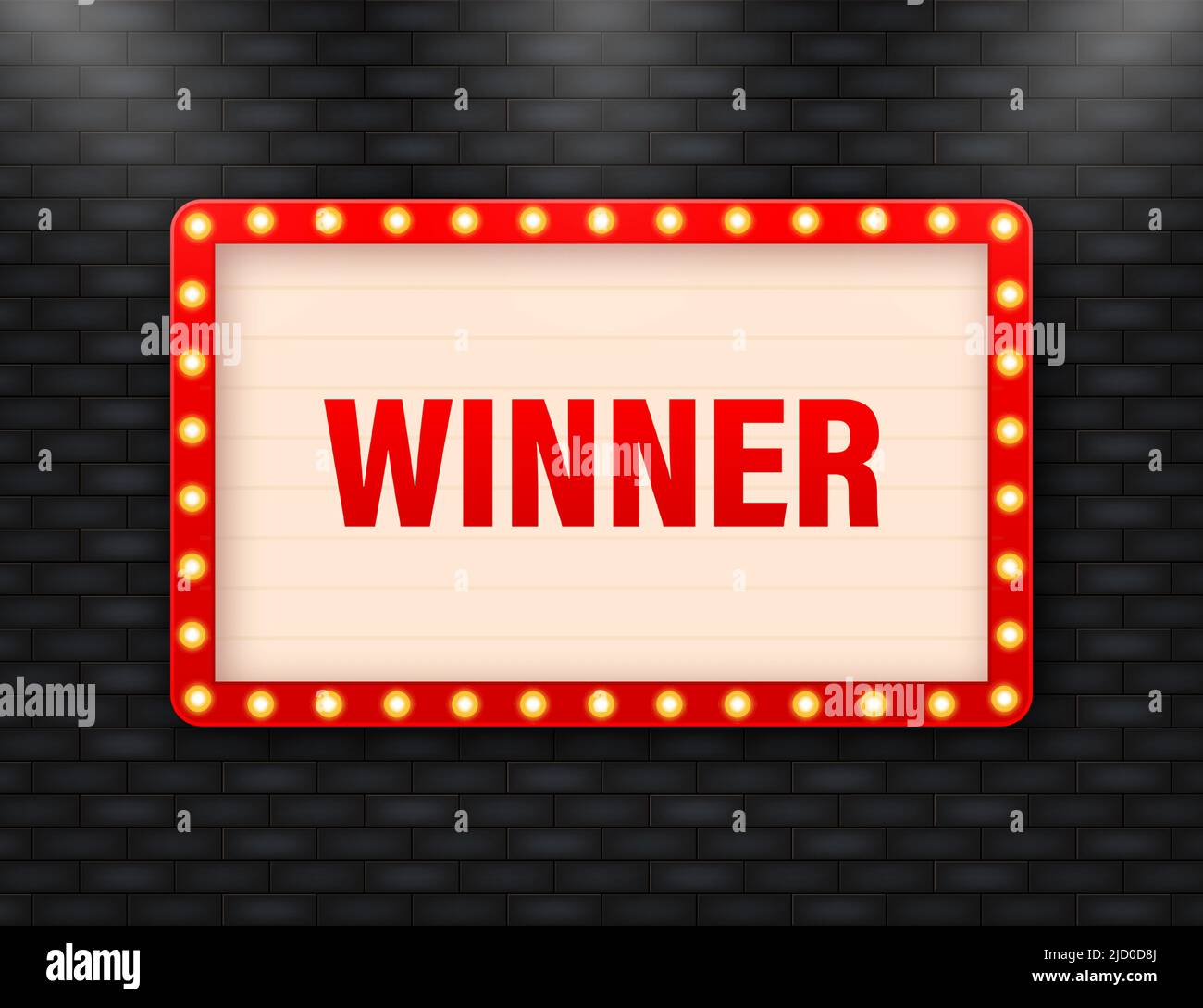 3d retro winner for banner design. Win prize. Vector background. Retro ...