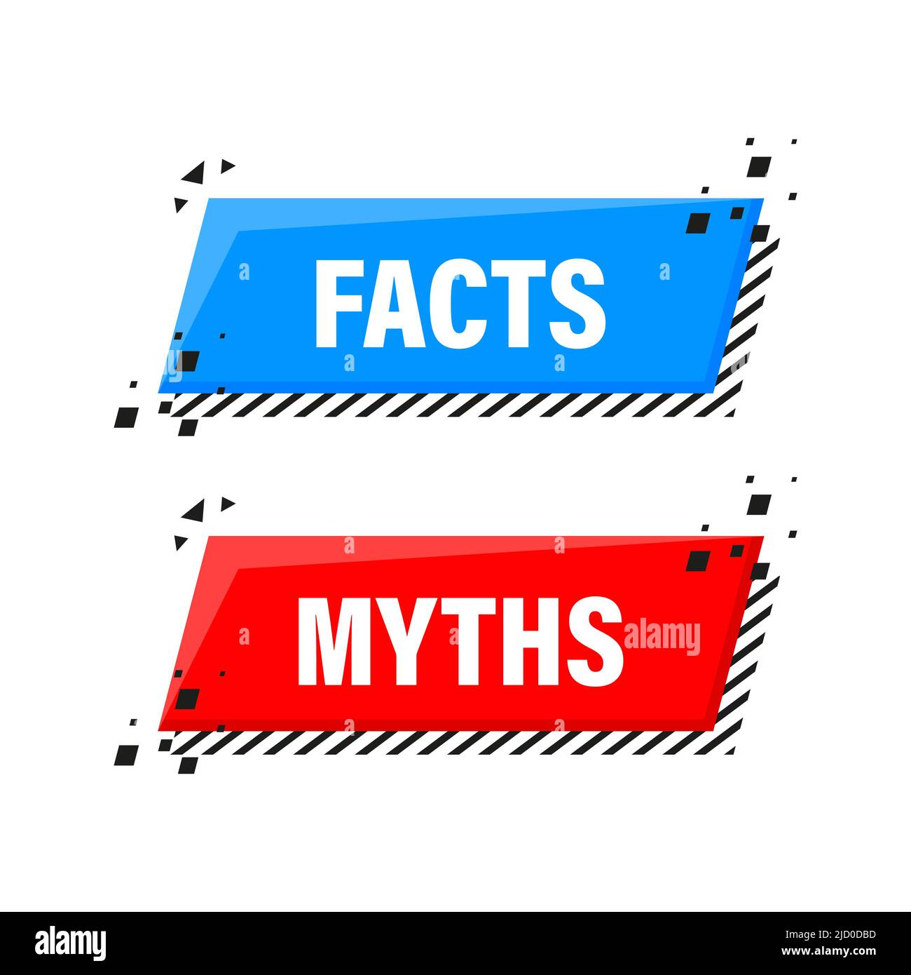 Facts and myths bubble isolated on white background. Symbol, logo ...
