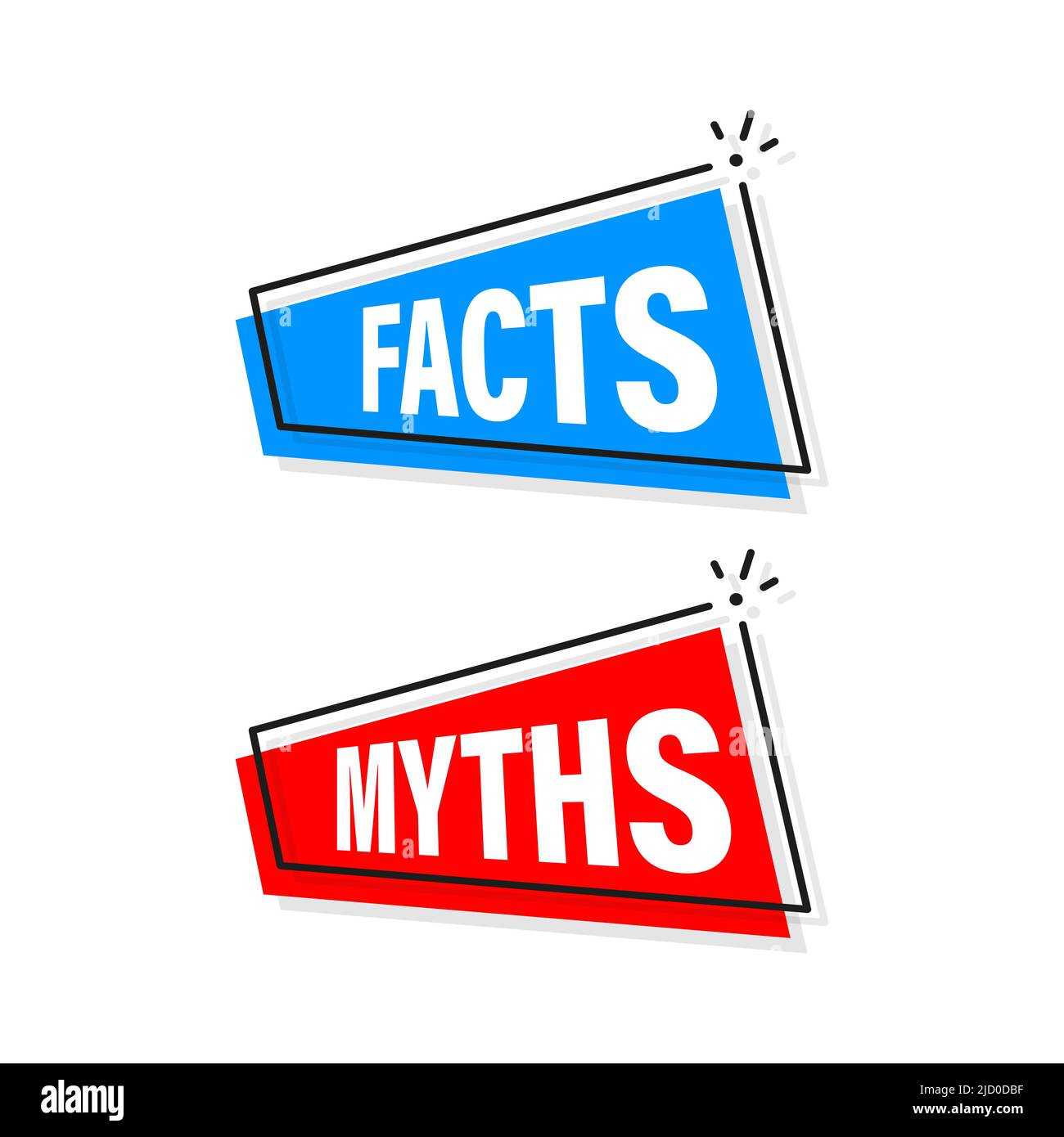 Facts and myths bubble isolated on white background. Symbol, logo ...