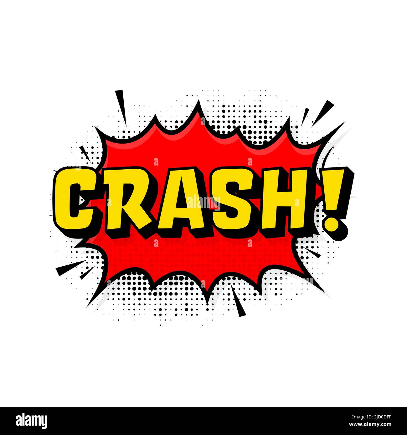 Crash in vintage style. Cartoon style vector. Pop art. Vector text. Wow ...