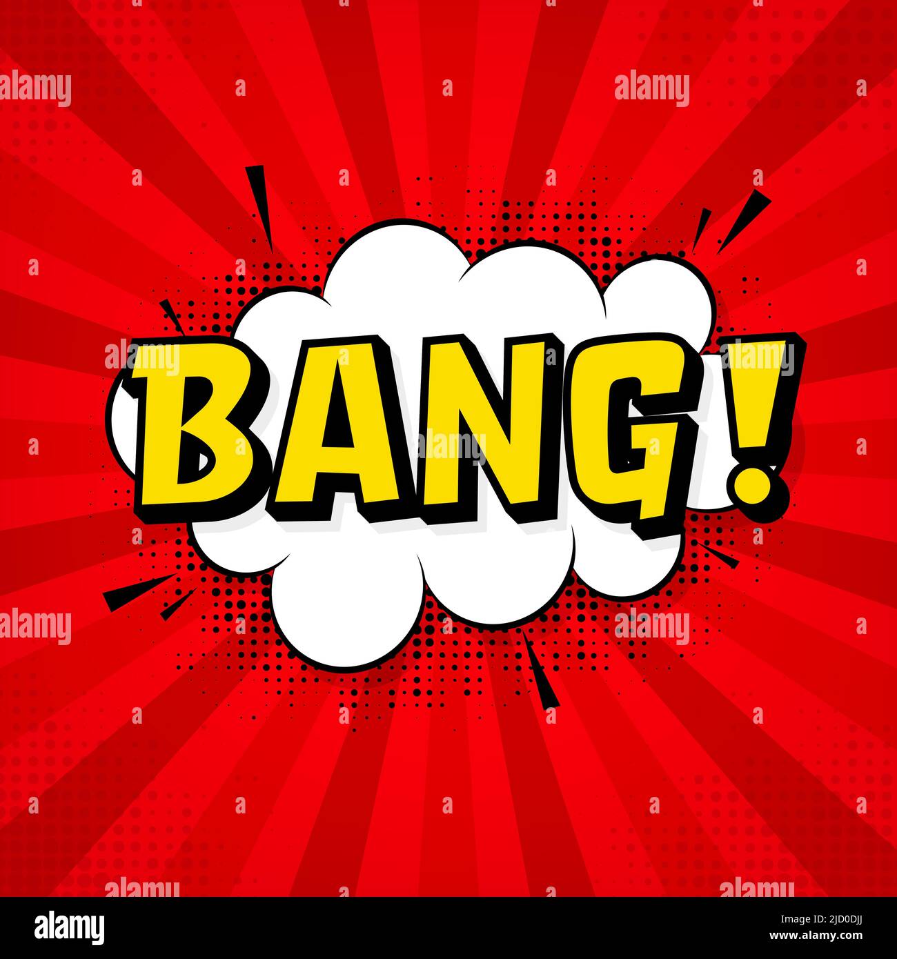 Bang bang in vintage style. Cartoon style vector. Vector text. Wow ...