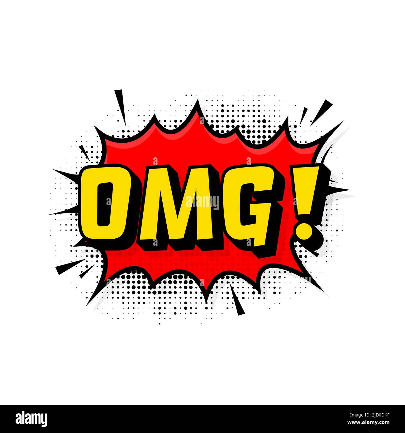 Omg in vintage style. Cartoon style vector. Pop art. Vector text. Wow ...