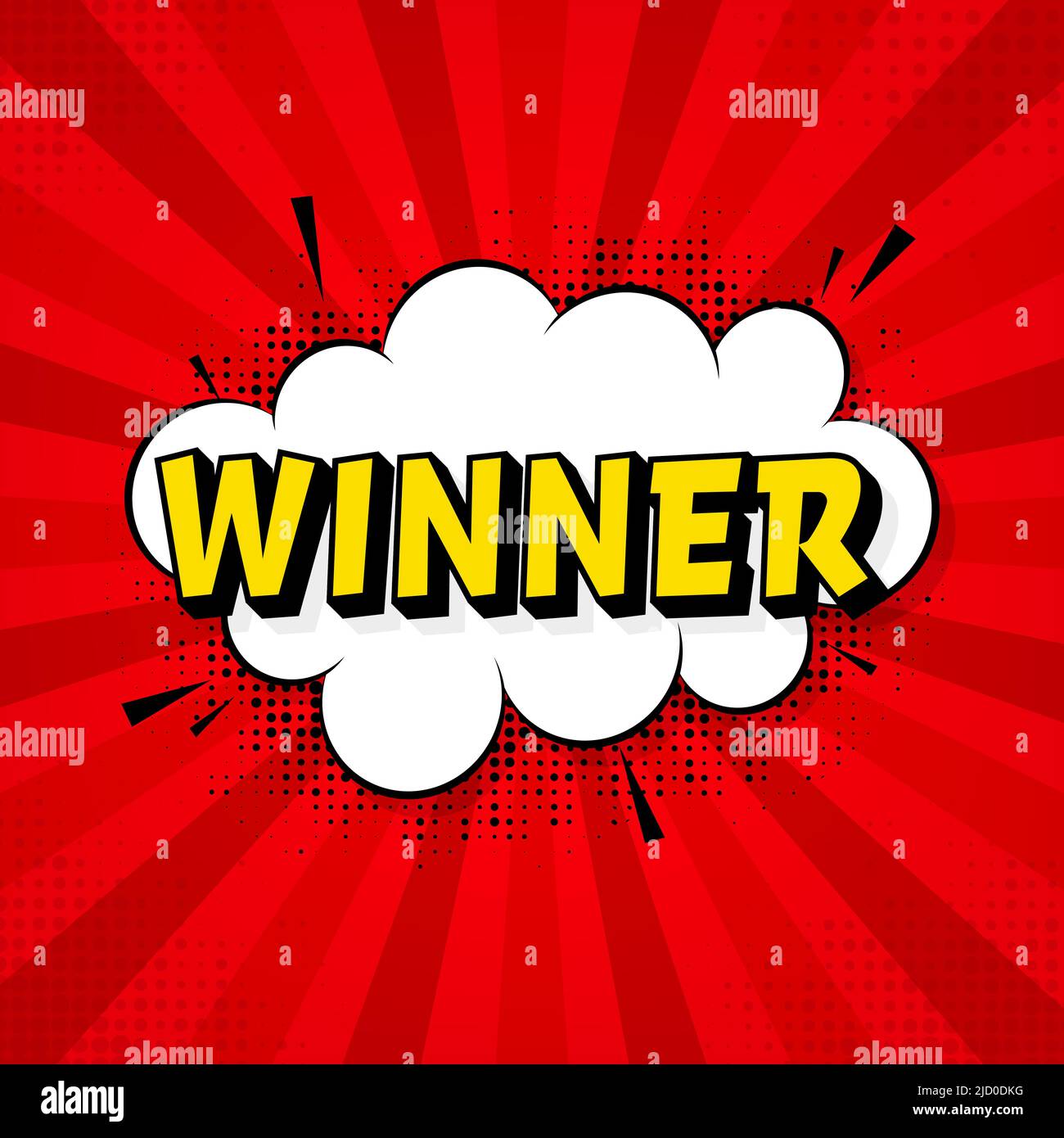 3d retro winner for banner design. Win prize. Pop style. Vector ...