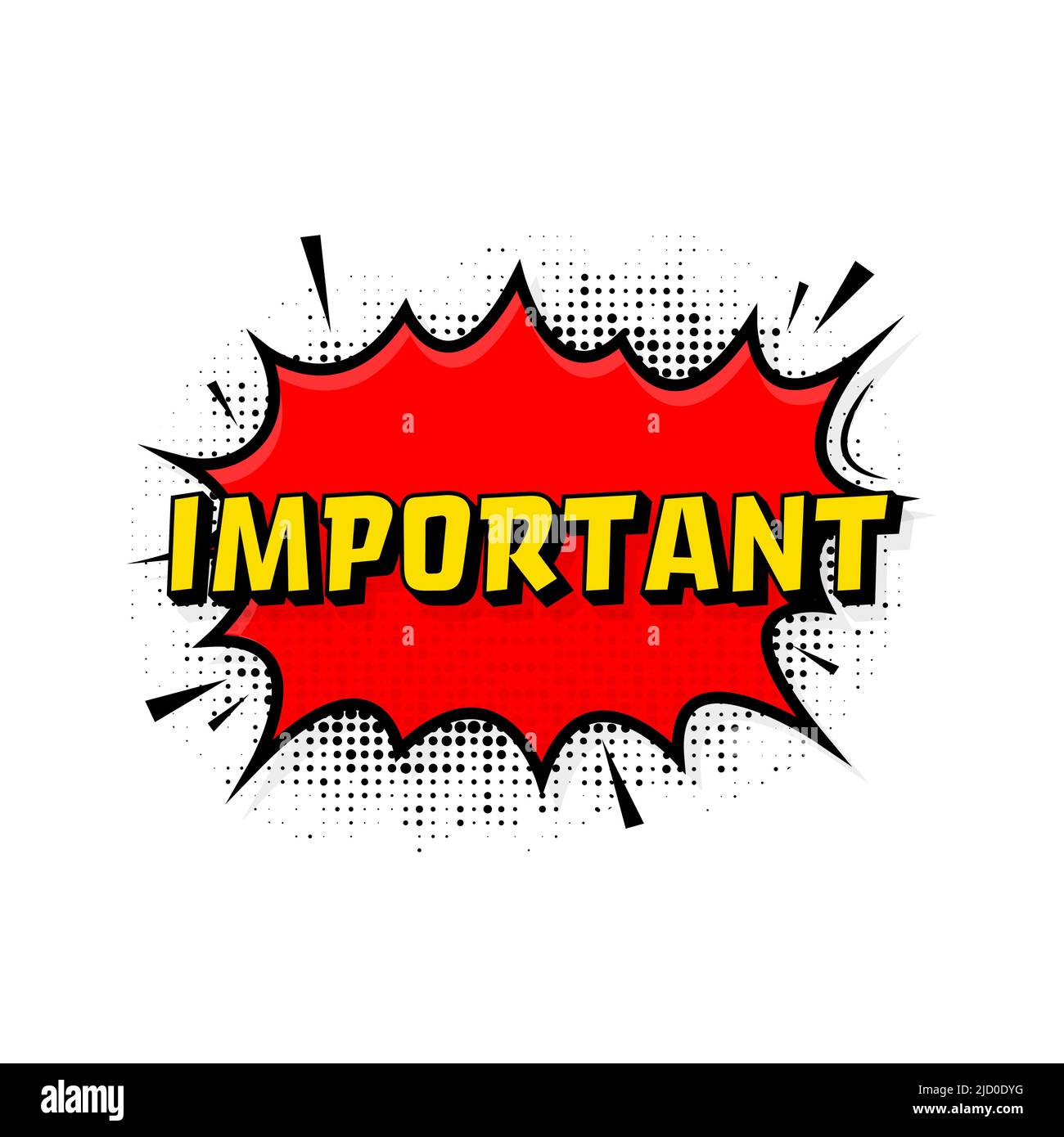 Important in vintage style. Cartoon style vector. Pop art. Vector text ...