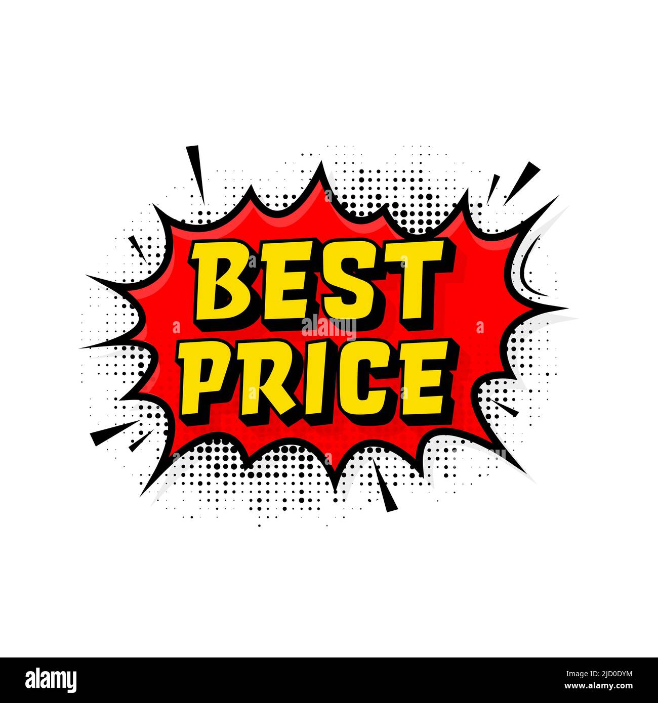 Best price in vintage style. Cartoon style vector. Pop art. Vector text ...