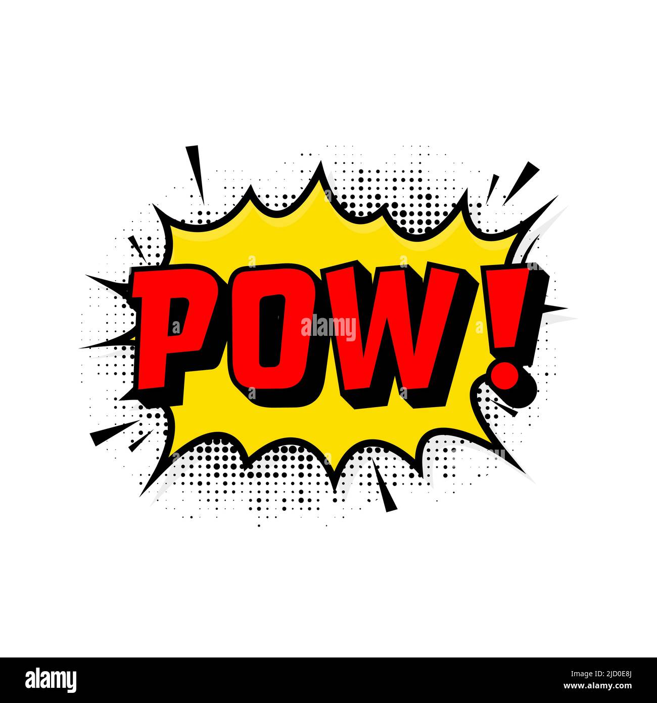 Pow in vintage style. Cartoon style vector. Pop art. Vector text. Wow ...