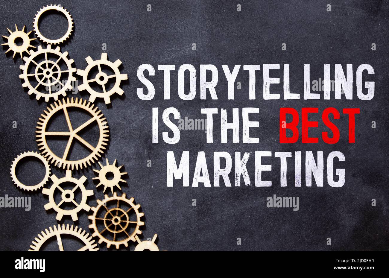 a sheet on a black background with text STORYTELLING IS THE BEST ...