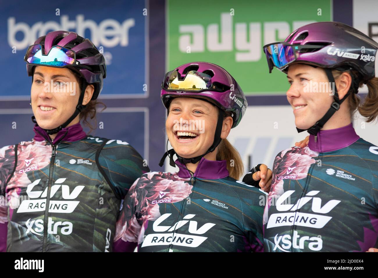 Quinty Ton, Eva Buurman, Thalita de Jong, cyclists of Liv Racing Xstra ...