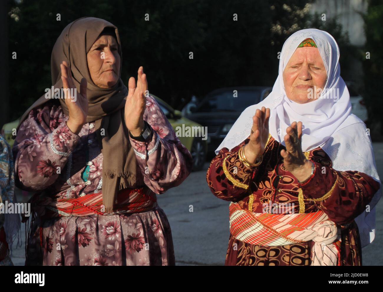 Nablus, West Bank, Palestine. 27th May, 2022. Palestinian elderly women ...
