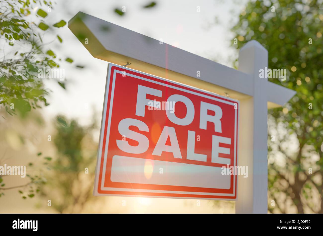 For Sale Real Estate Sign In Front of Property Stock Photo - Alamy