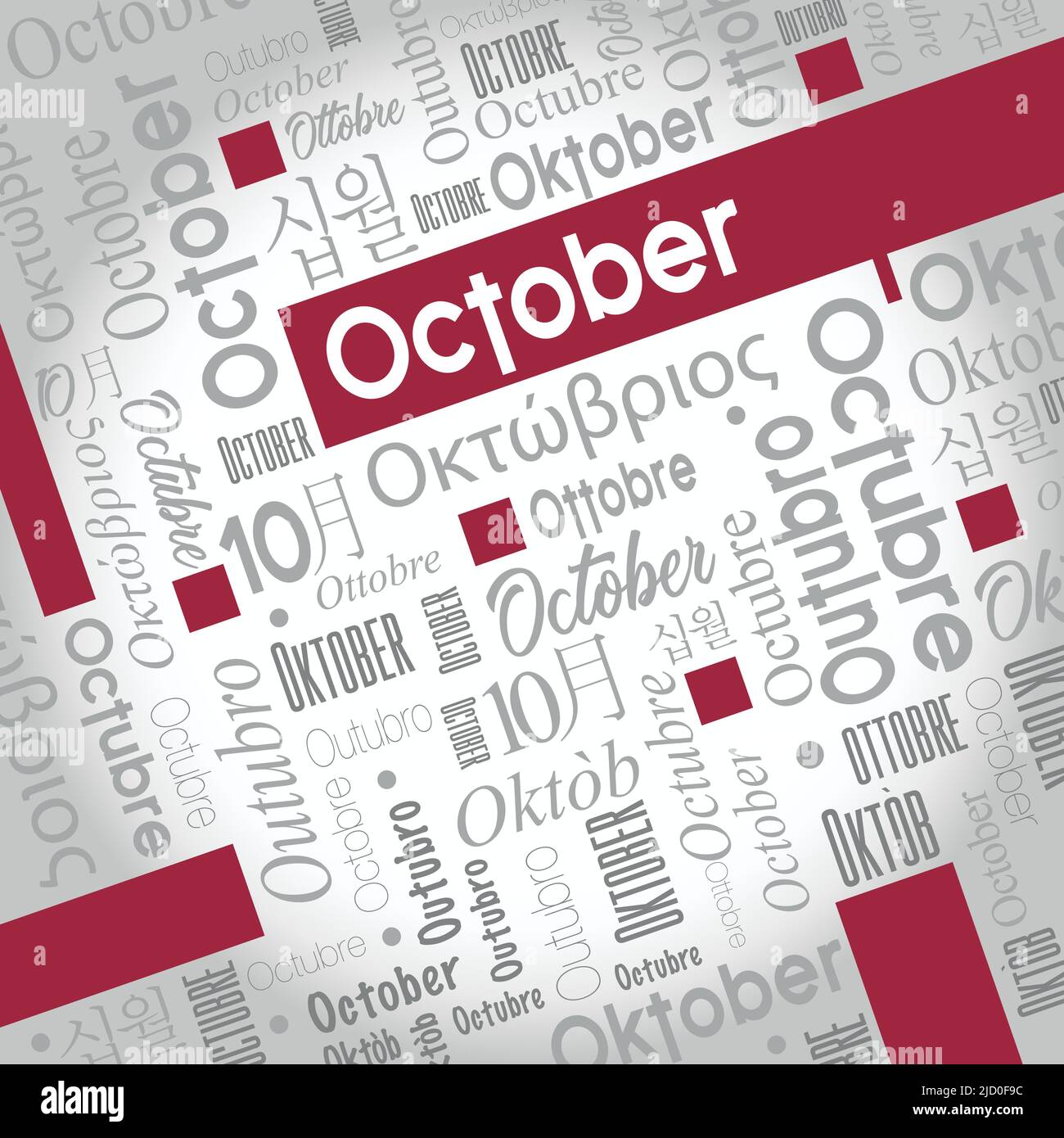 October word cloud written in Spanish, German, Portuguese, Italian ...