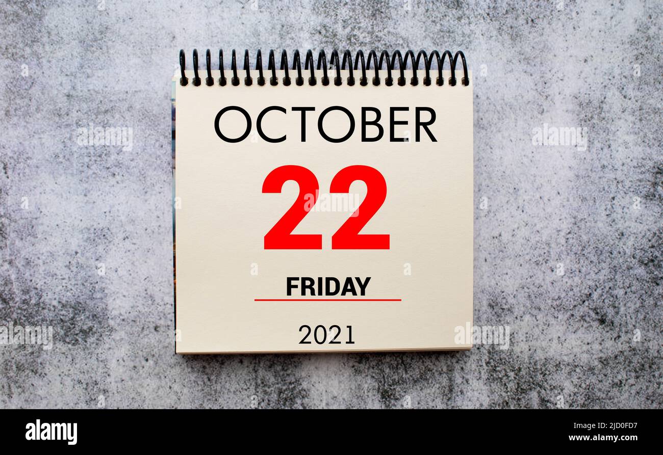 Save the Date written on a calendar - October 22 Stock Photo - Alamy